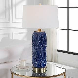 Geometric Patterned Ceramic Table Lamp - 33" - Bed Bath & Beyond - 42897533